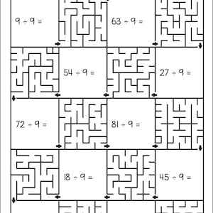 Division Math Worksheets, Divide by 9 Practice Sheets, Printable PDF ...