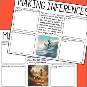 Making Inferences Practice Worksheets for Building Reading ...