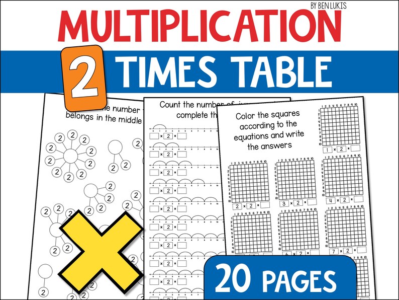 Multiplication Practice Worksheets for 2 Times Table, Printable ...