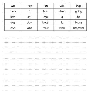 Building Sentences Using Words, Writing Sentences About Family ...