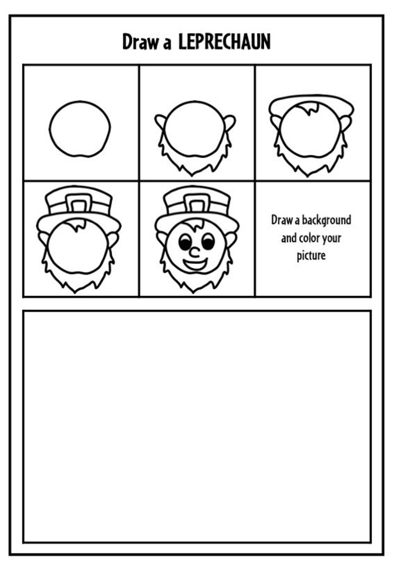 St Patrick's Day Directed Drawing Activity Sheets, Learn How to Draw a ...