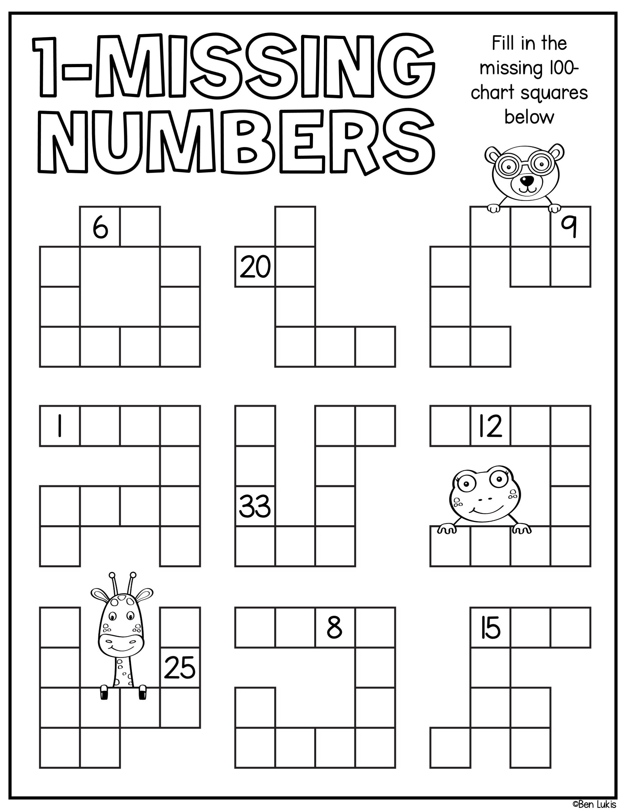 Place Value Worksheets With 100 Chart Number Activities & 100 Square ...