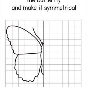 Symmetry Drawing of Butterflies, Art and Math Worksheets, Butterfly ...