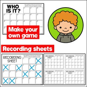 Guess Who Game Sheets, Kids Party Game, Fun Puzzles for Road Trips and ...