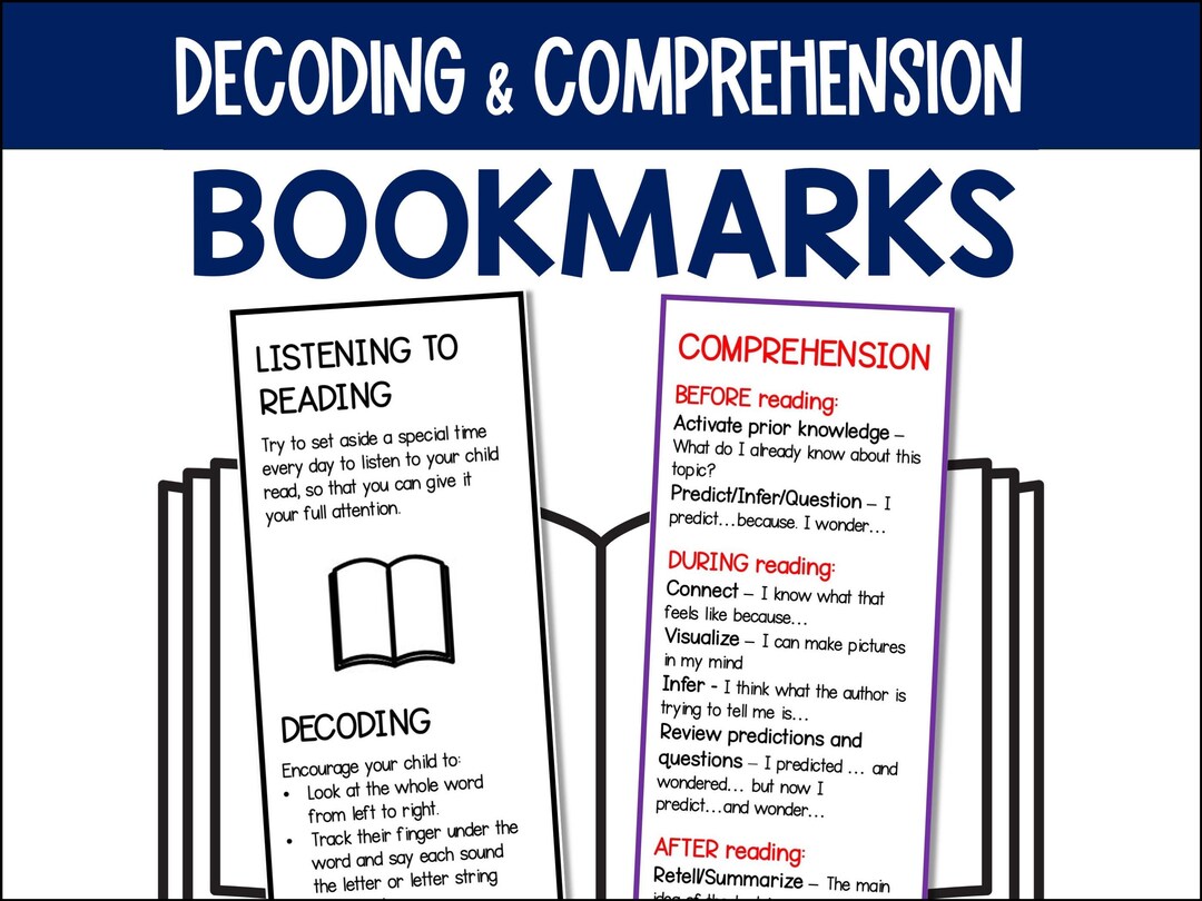 Kids Bookmark With Reading Fluency, Decoding and Comprehension Tips ...
