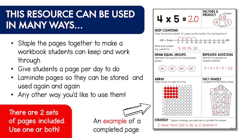 10 Times Table Multiplication Equation of the Day Practice Worksheets ...