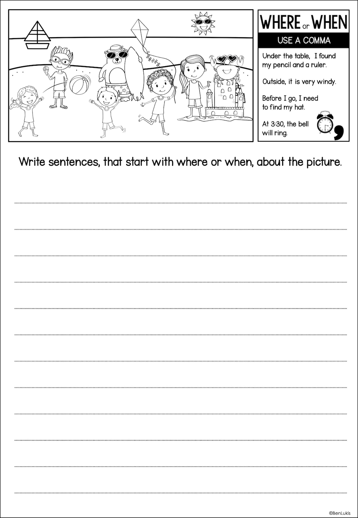 Sentence Writing Prompts and Starters, Ways to Begin Writing Sentences ...