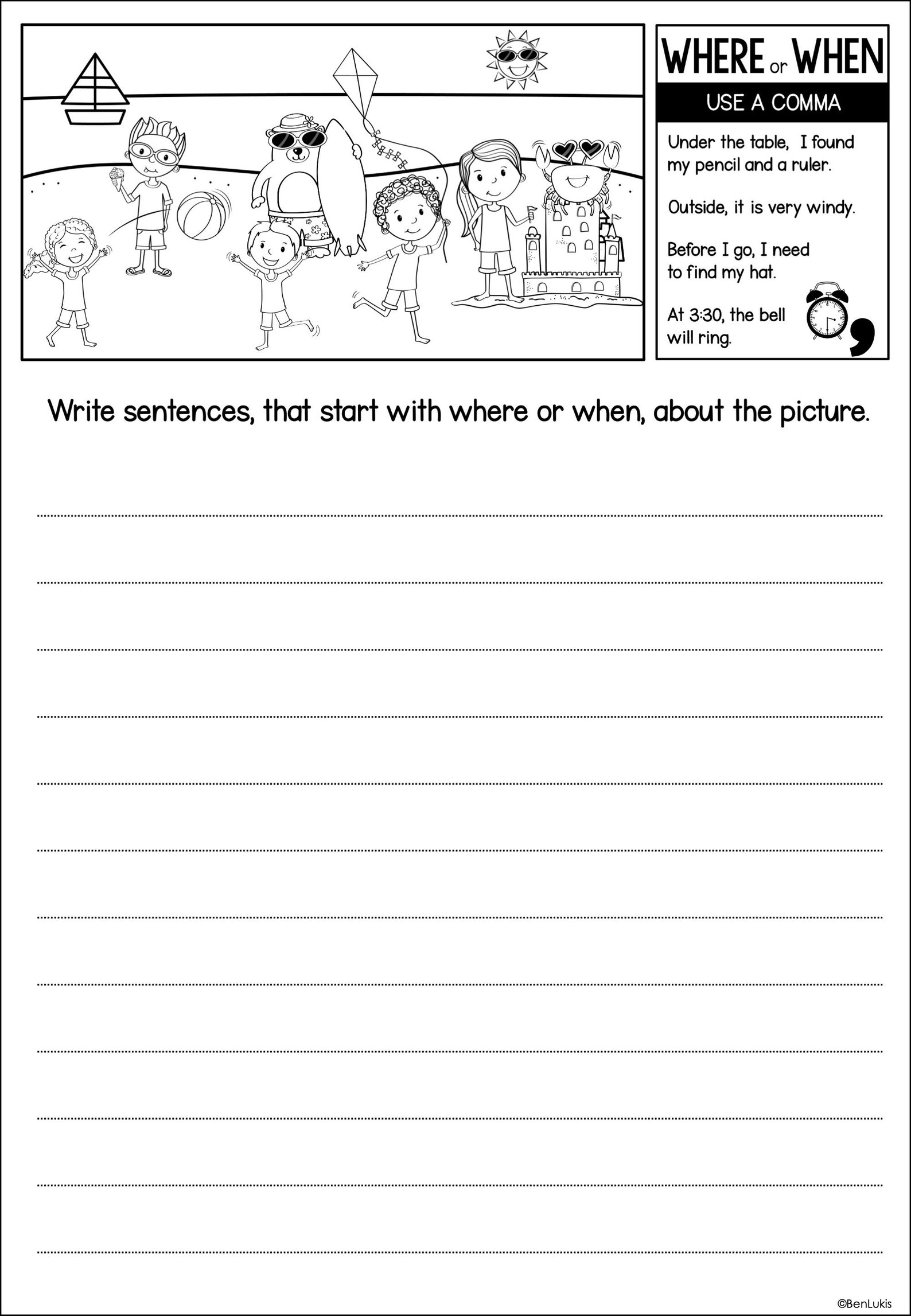 Sentence Writing Prompts and Starters, Ways to Begin Writing Sentences ...