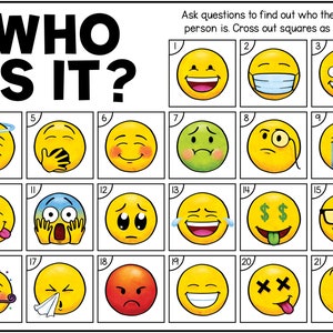 Guess Who Game Sheets, Kids Party Game, Fun Puzzles for Road Trips and ...