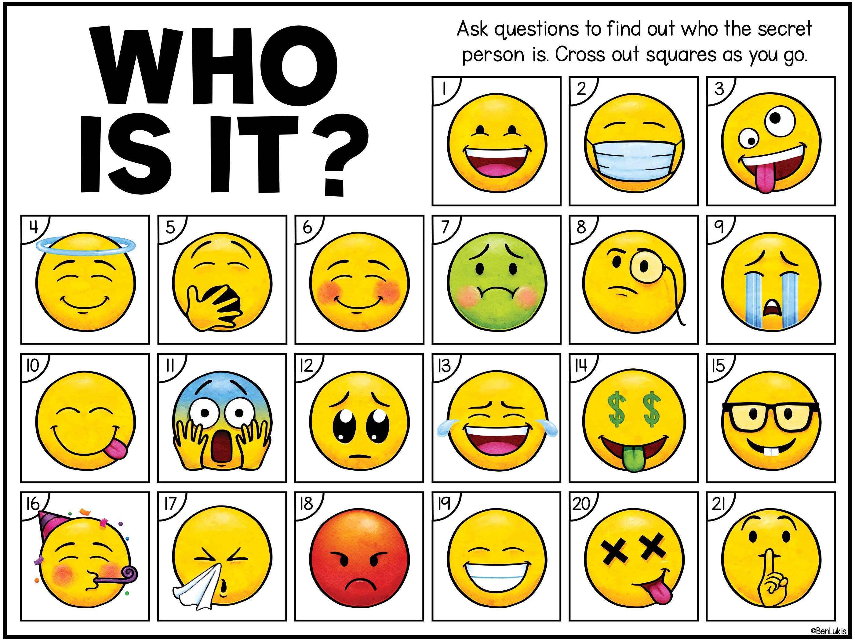 Guess Who Game Sheets, Kids Party Game, Fun Puzzles for Road Trips and ...