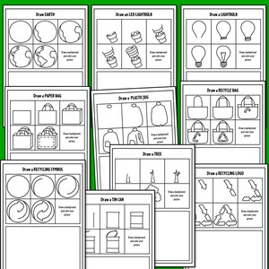 Earth Day Directed Drawings, Reduce Reuse Recycle, How to Draw a Tree ...