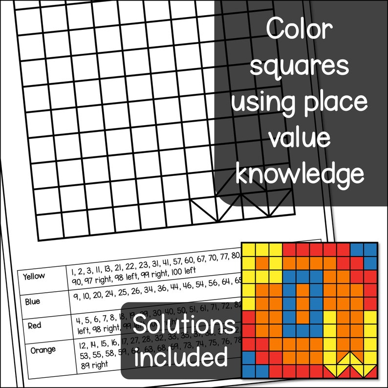 Place Value to 100 and Superhero Picture Math Worksheets, Place Value ...