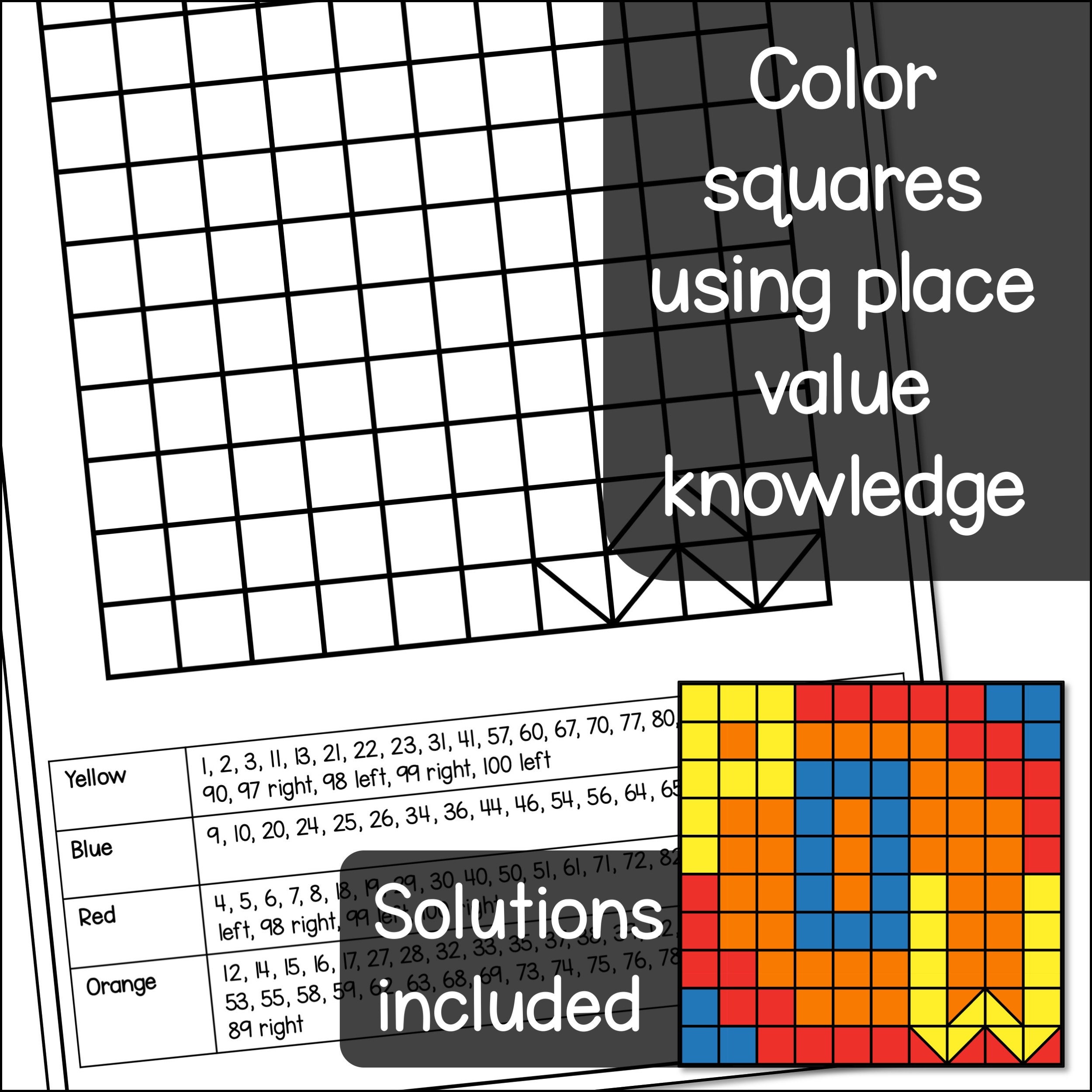 Place Value to 100 and Superhero Picture Math Worksheets, Place Value ...