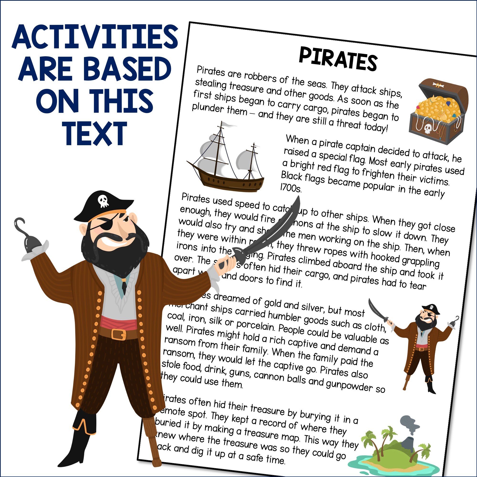 Pirate ELA Activities for A Week, Talk Like A Pirate Day, English ...