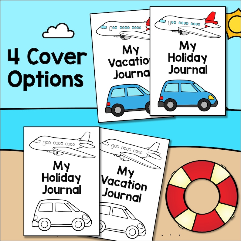 Road Trip Vacation Journal for Kids, Work Packet for Family Trip ...