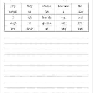 Building Sentences With Sentence Writing Prompts, Writing Sentences ...