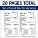 10 Times Table Multiplication Equation of the Day Practice Worksheets ...