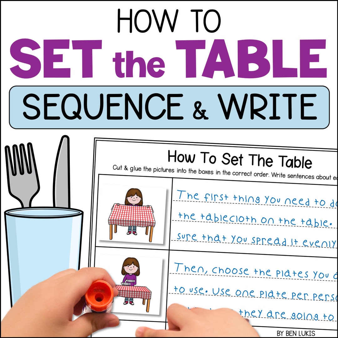 How to Set the Table Procedural Writing, Sequencing & Sentence Writing ...