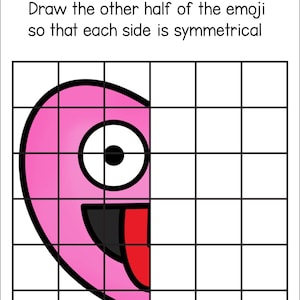 Valentine's Day Symmetry Emoji Drawing Activity (printable PDF) - Etsy