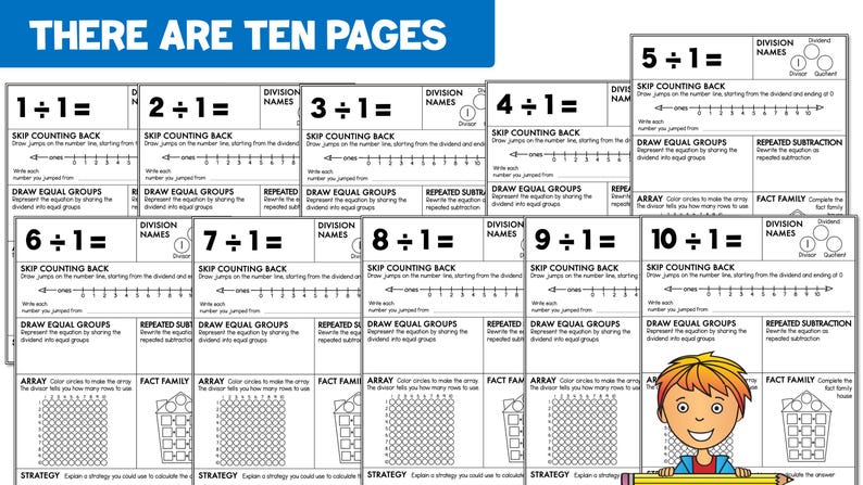 Division by 1 Worksheets, Equation of the Day (printable PDF) - Etsy