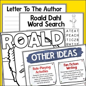Roald Dahl Author Study Worksheets, PDF Printable Homeschool Learning ...
