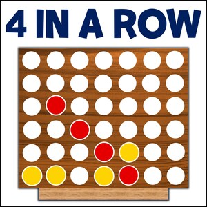 Printable 4 in a Row Game, Family Fun Night, Classic Board Game ...