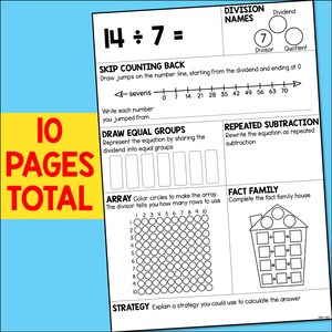 Divide by 7 Practice Math Worksheets, Division Equation of the Day ...
