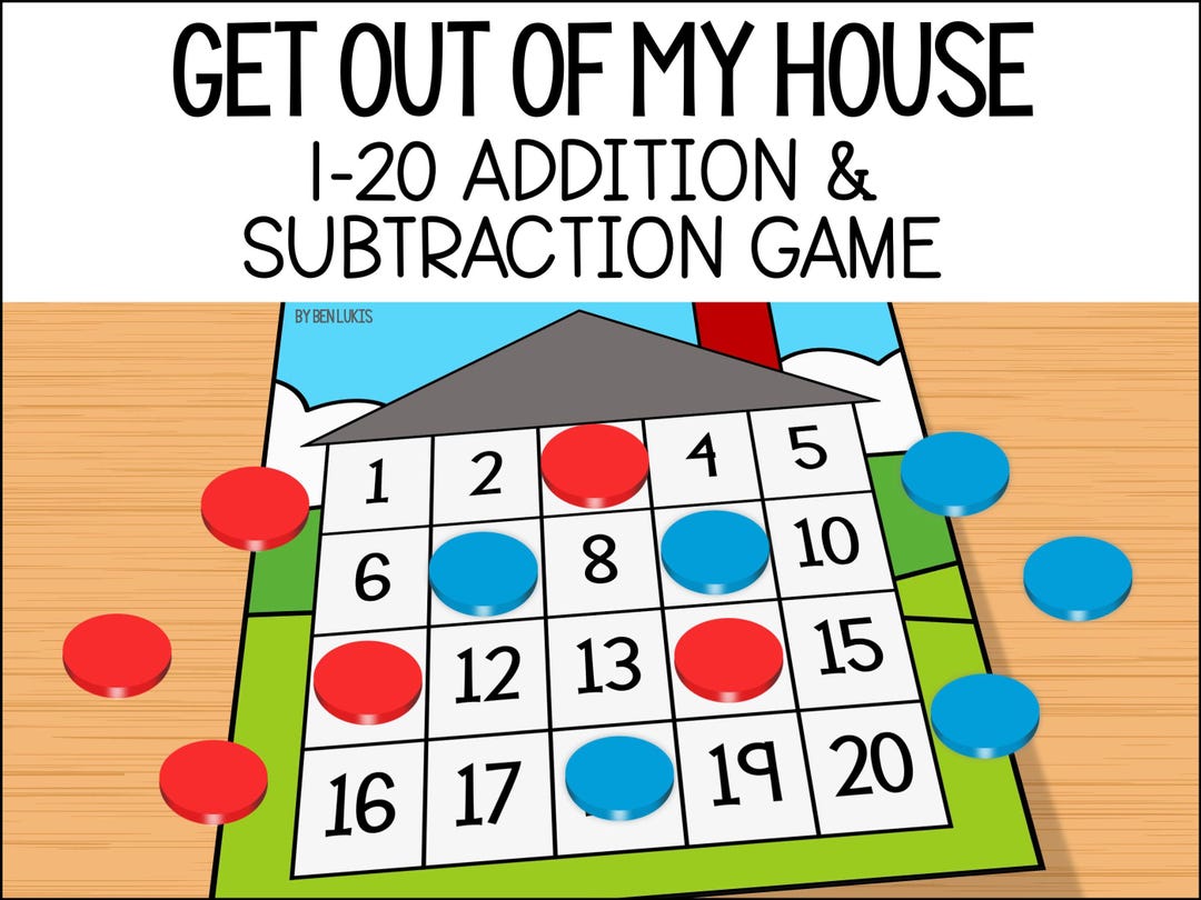 Addition & Subtraction to 20 Kids Math Game, Adding and Subtracting ...