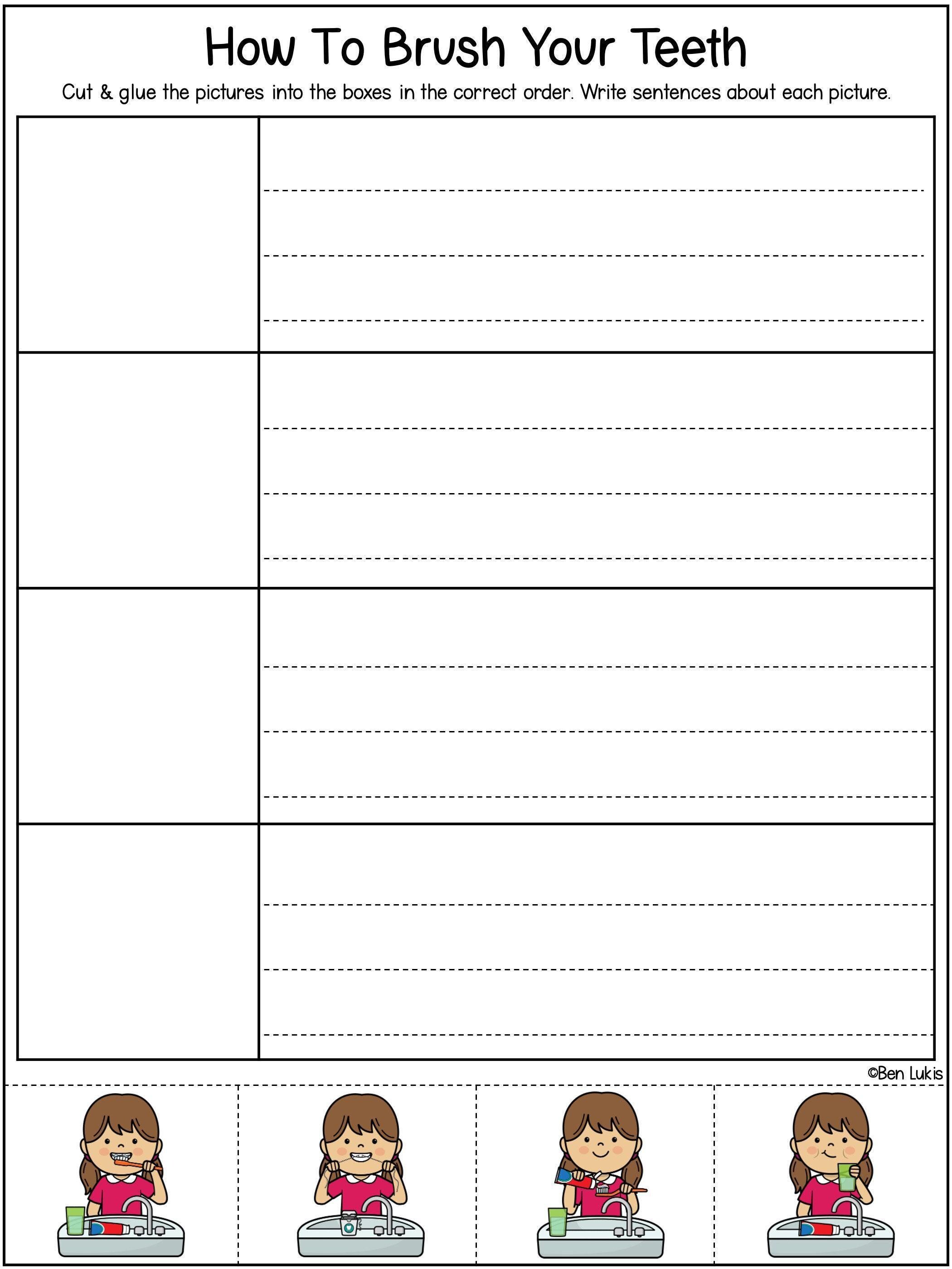 How to Brush Your Teeth Procedural Writing, Sequencing & Sentence ...