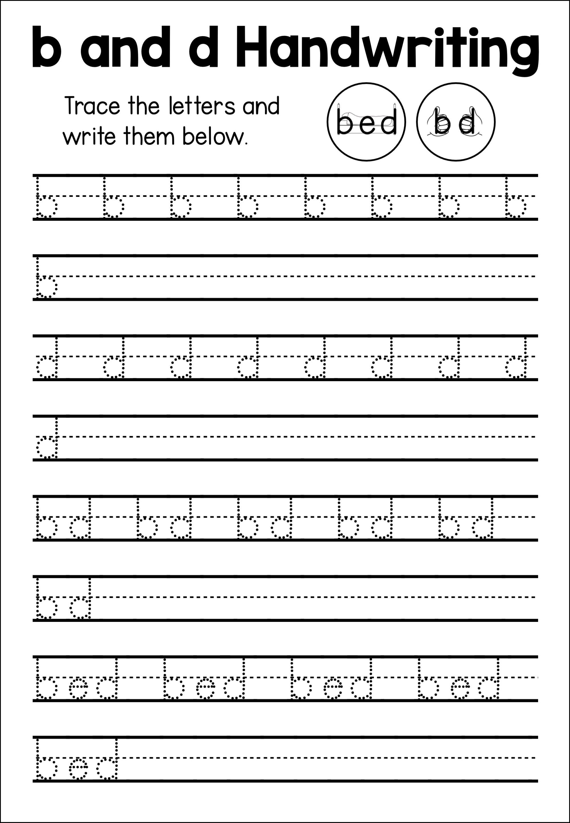 B D Letter Reversals Handwriting Practice Visuals Posters and - Etsy Israel