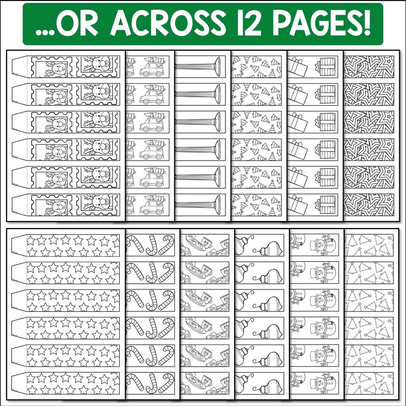 Christmas Paper Chain Craft, Christmas Coloring, Xmas Decor ...