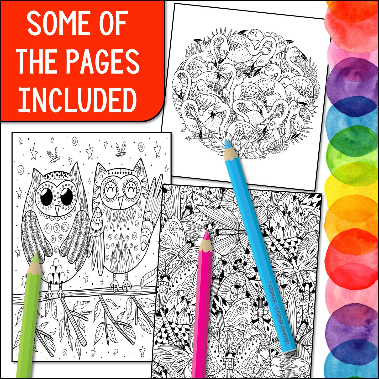 Animal Coloring Pages for Kids and Adults, 65 Animal Theme Activity ...