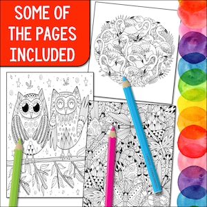 Animal Coloring Pages for Kids and Adults, 65 Animal Theme Activity ...