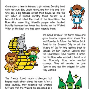 The Wonderful Wizard of Oz Reading, Comprehension, Word Search ...