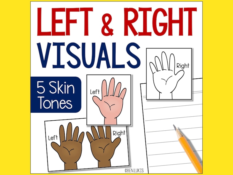 Left and Right Hand Direction Visuals, Desk Visuals & Classroom Wall ...
