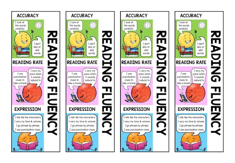 Reading Fluency Bookmarks for Kids, Homeschool Reading Tips (digital ...