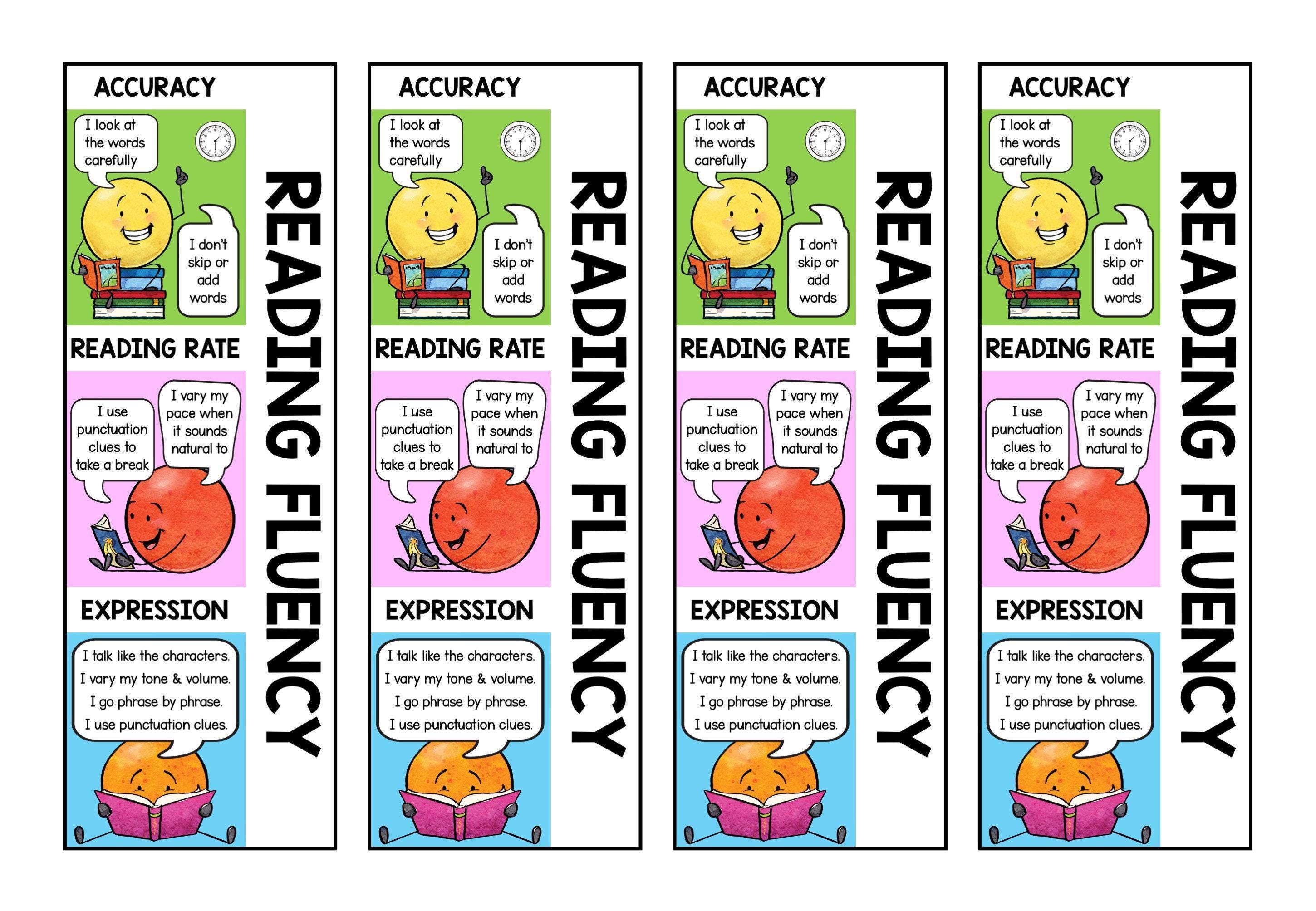 Reading Fluency Bookmarks for Kids, Homeschool Reading Tips (digital ...
