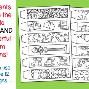 Christmas Paper Chain Craft, Christmas Coloring, Classroom Decor and ...