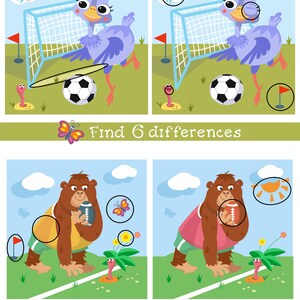 Spot the Difference Printable Activities, 30 Puzzles, Kids Challenge ...