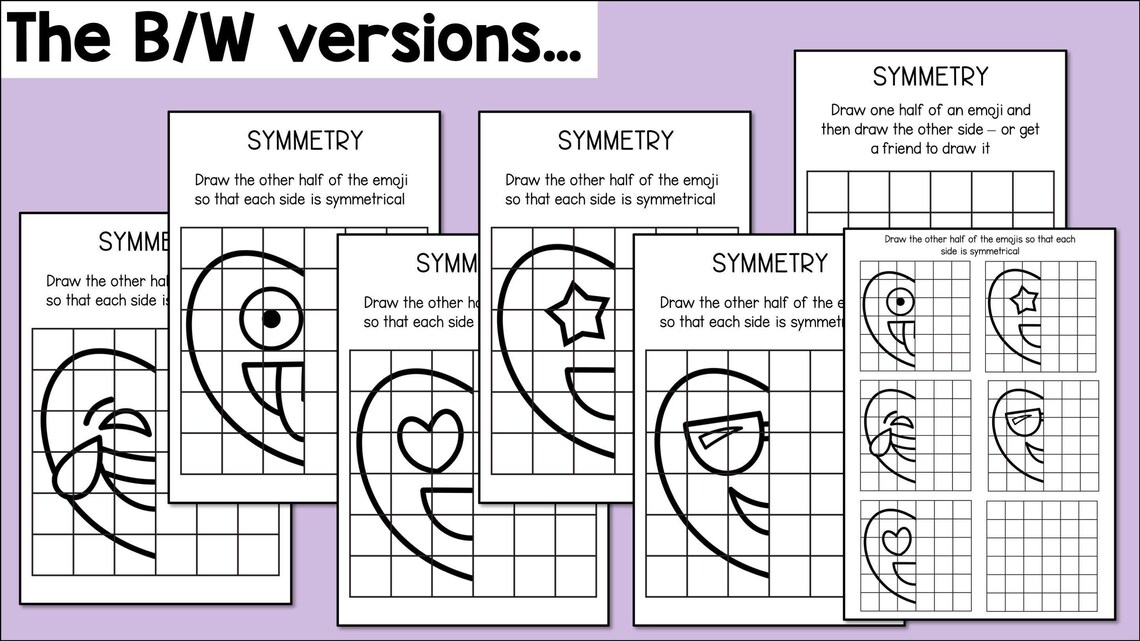 Symmetry Art and Math Worksheets, Valentines Day Activities for ...