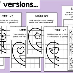 Valentine's Day Symmetry Emoji Drawing Activity (printable PDF) - Etsy