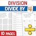 Division Worksheets, Divide by 4 Practice, Homeschool Math Activity ...