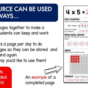 2 Times Table Multiplication Equation of the Day Practice Worksheets ...