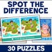 Spot the Difference Printable Activities, 30 Puzzles, Kids Challenge ...