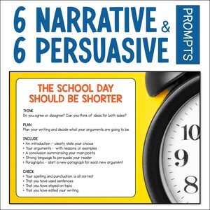 NAPLAN Writing Prompts Persuasive & Narrative Writing, NAPLAN Writing ...