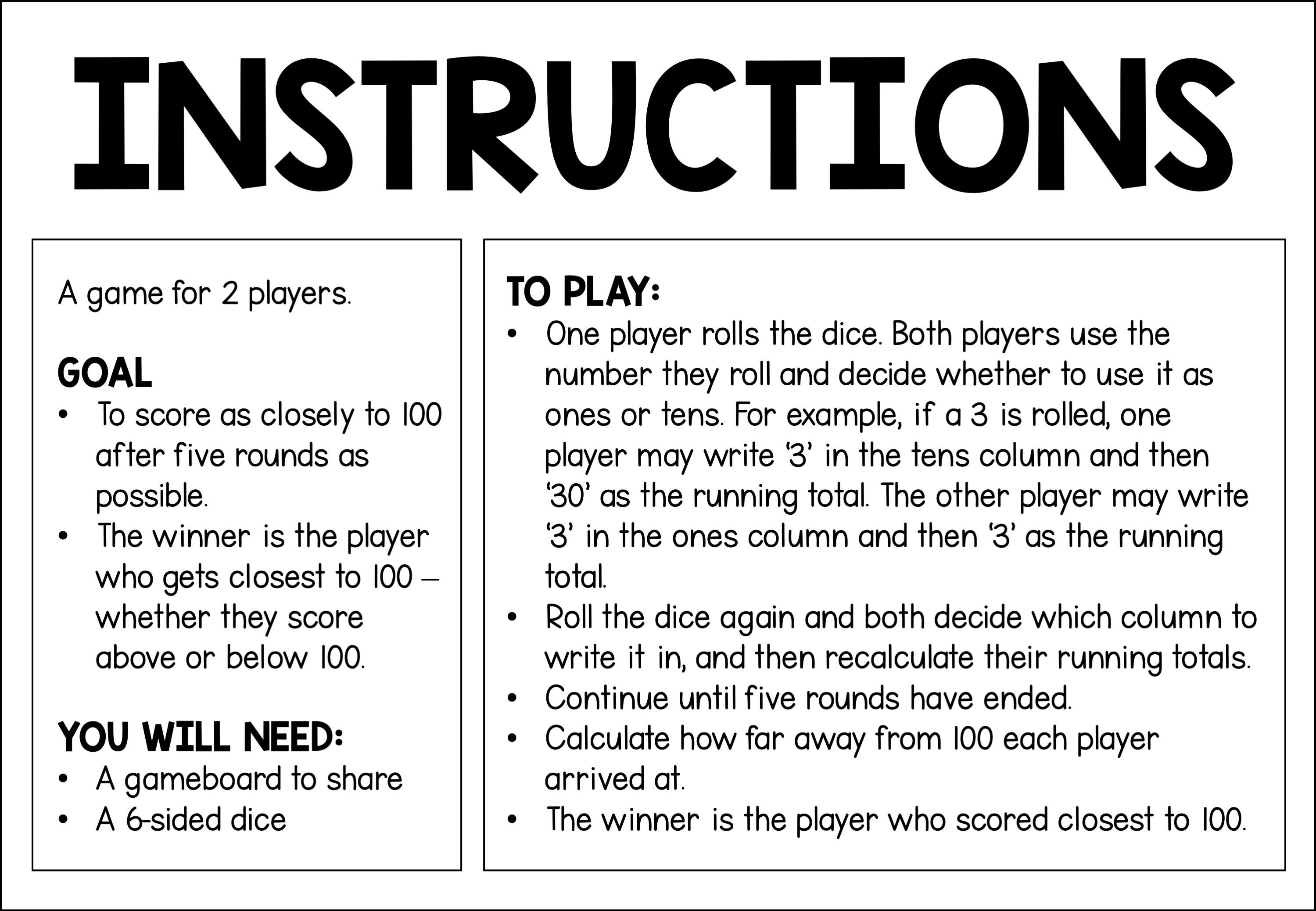 Place Value Math Game 5 Moves To 100 Place Value And Etsy Place Value Math Game 5 Moves To 100 Place Value And Etsy