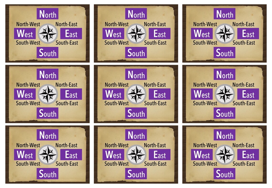 Compass Rose Educational Posters Math Task Cards and - Etsy