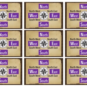 Compass Rose Educational Posters Math Task Cards and - Etsy