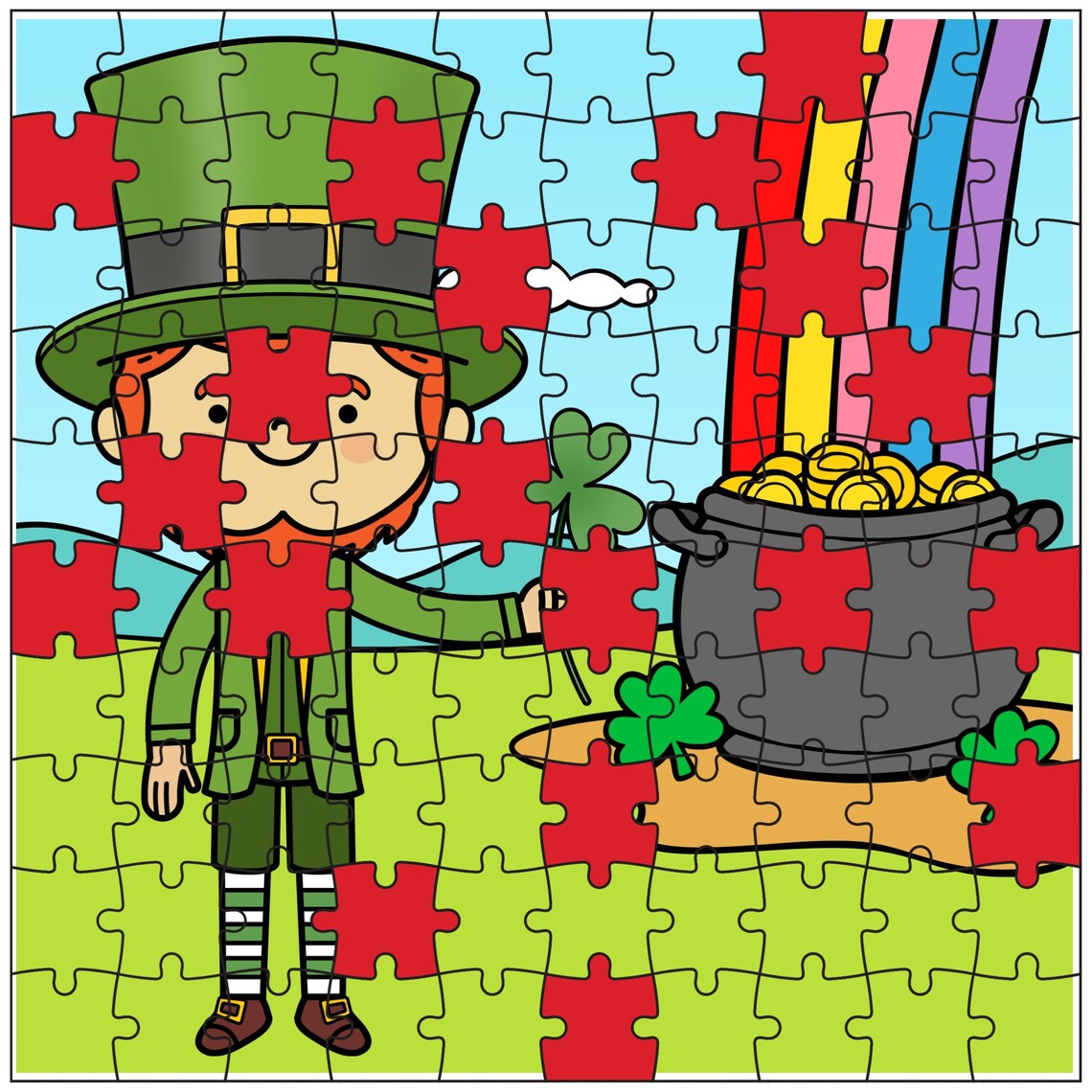 St Patricks Day Mystery Picture Reveal Puzzles for Kids, Images to ...