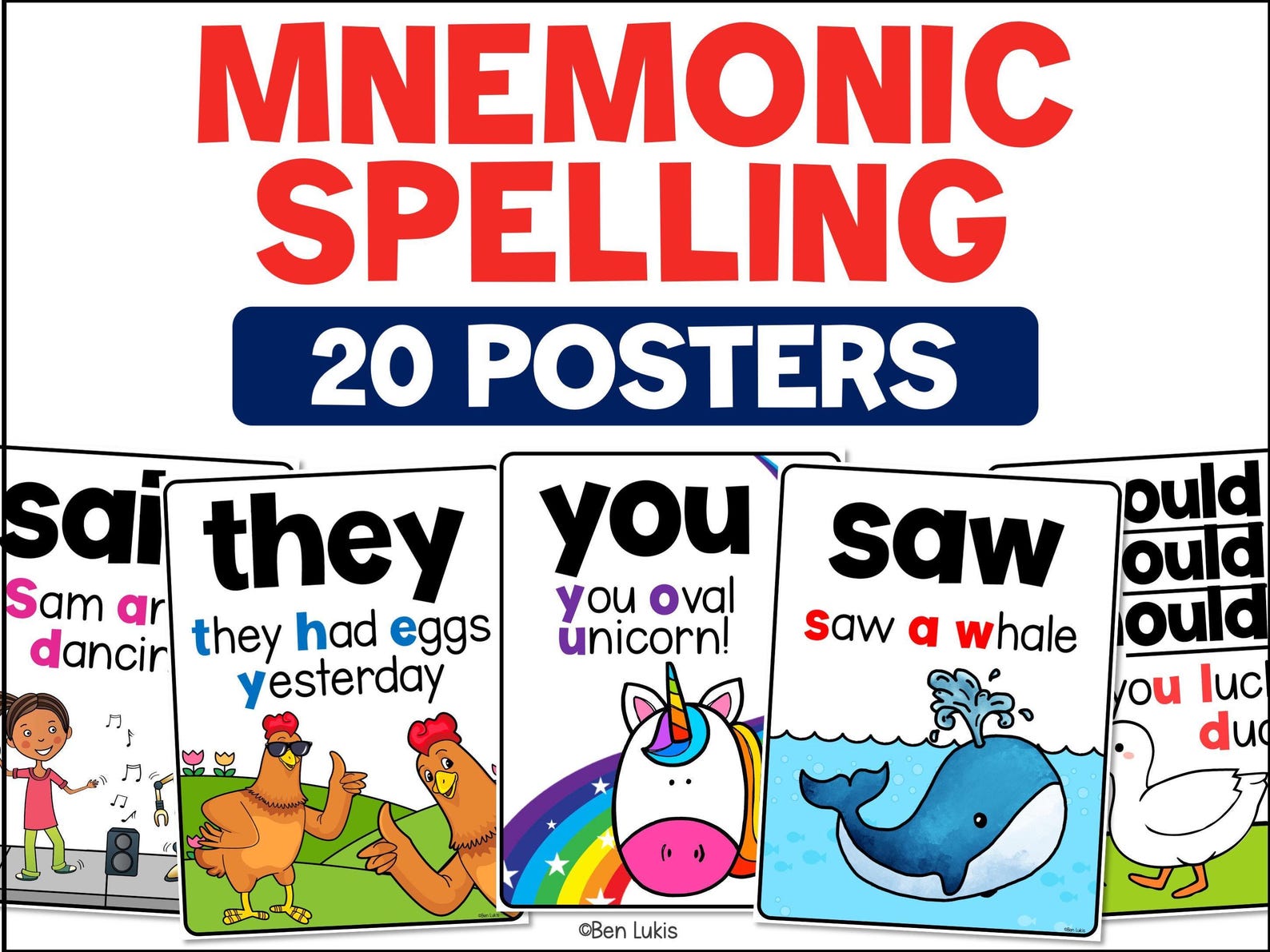 Sight Words Spelling Posters, Homeschool Spelling Practice for Tricky ...
